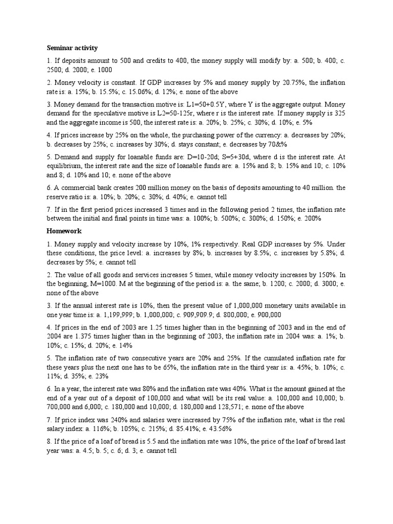 Money and Inflation | PDF | Money Supply | Inflation