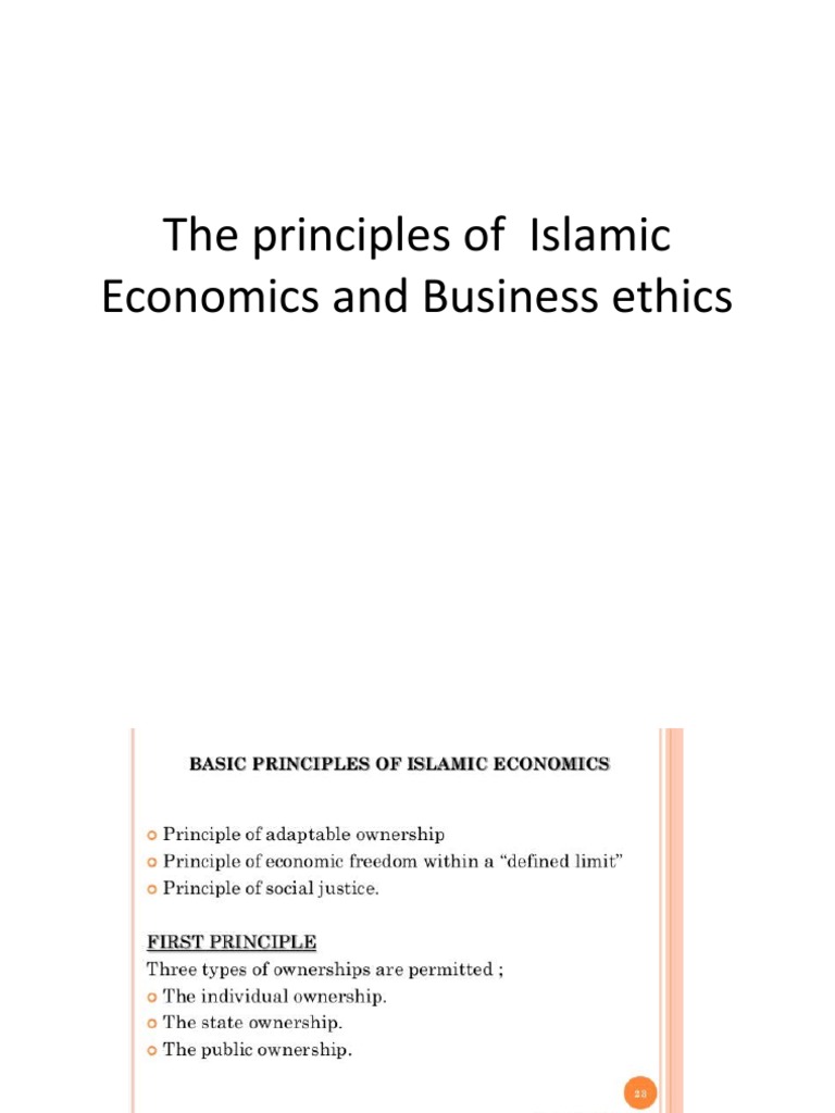 The Principles of Islamic Economics and Business Ethics | PDF