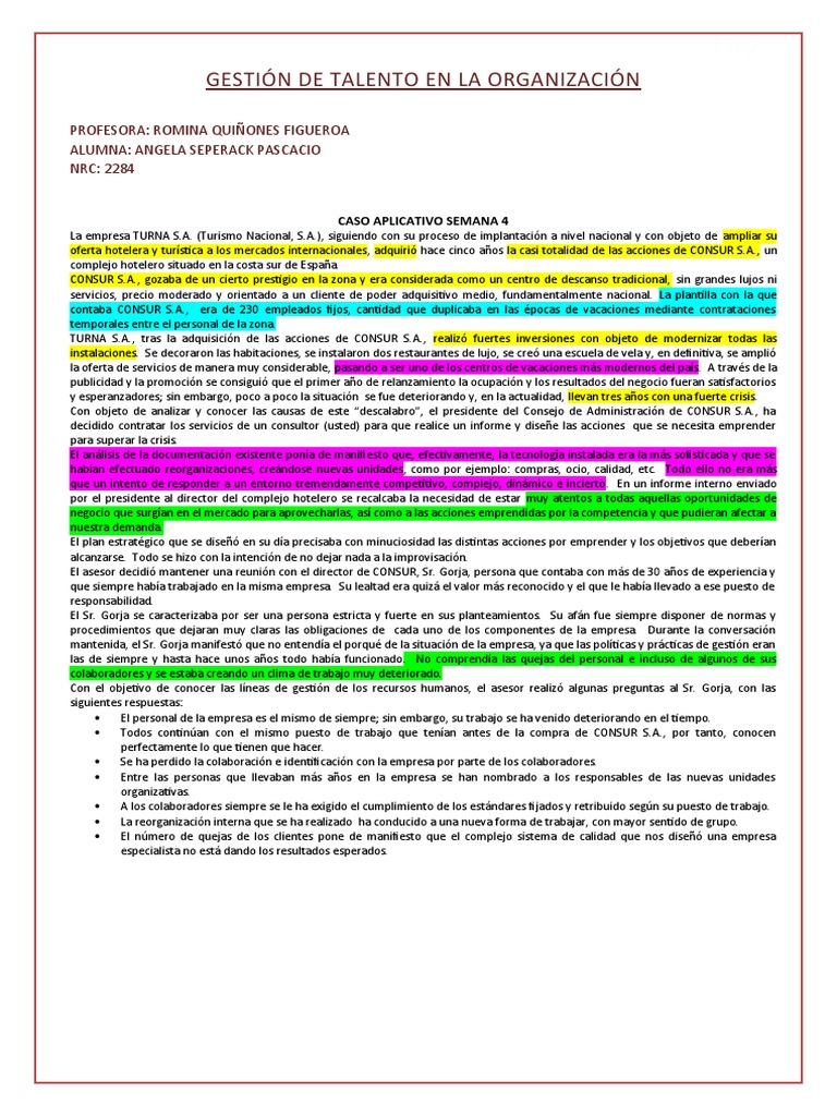 Caso Aplicativo Turna Gestion de Talentos | PDF | Los consumidores | Hotel Caso Aplicativo Turna Gestion de Talentos | PDF | Los consumidores | Hotel