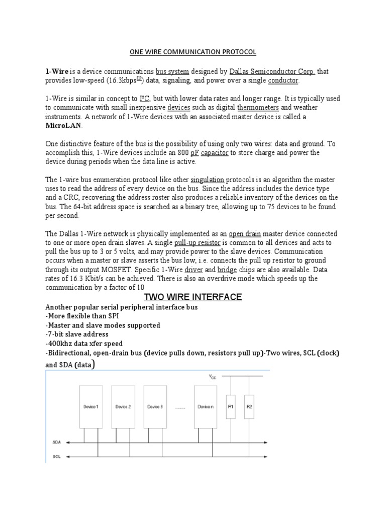 1-Wire Is A Device Communications Bus System Designed by Dallas ...