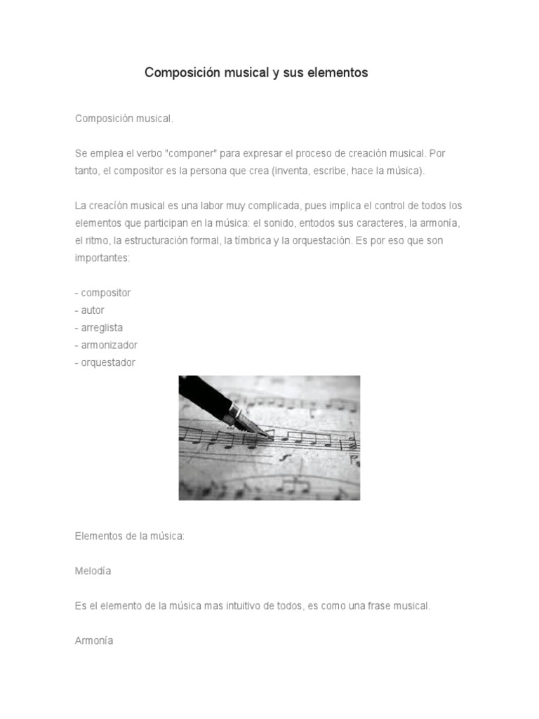 Elementos de la Composición Musical | PDF