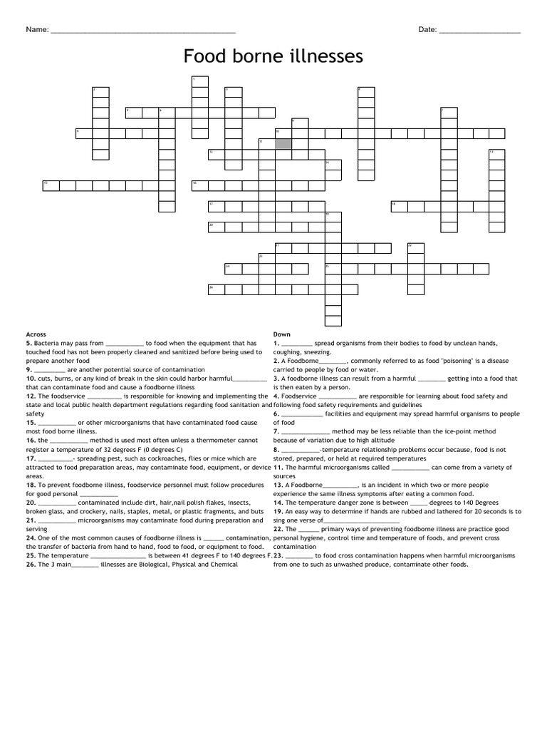 Food Borne Illnesses: Name: - Date | Download Free PDF | Foodborne ...