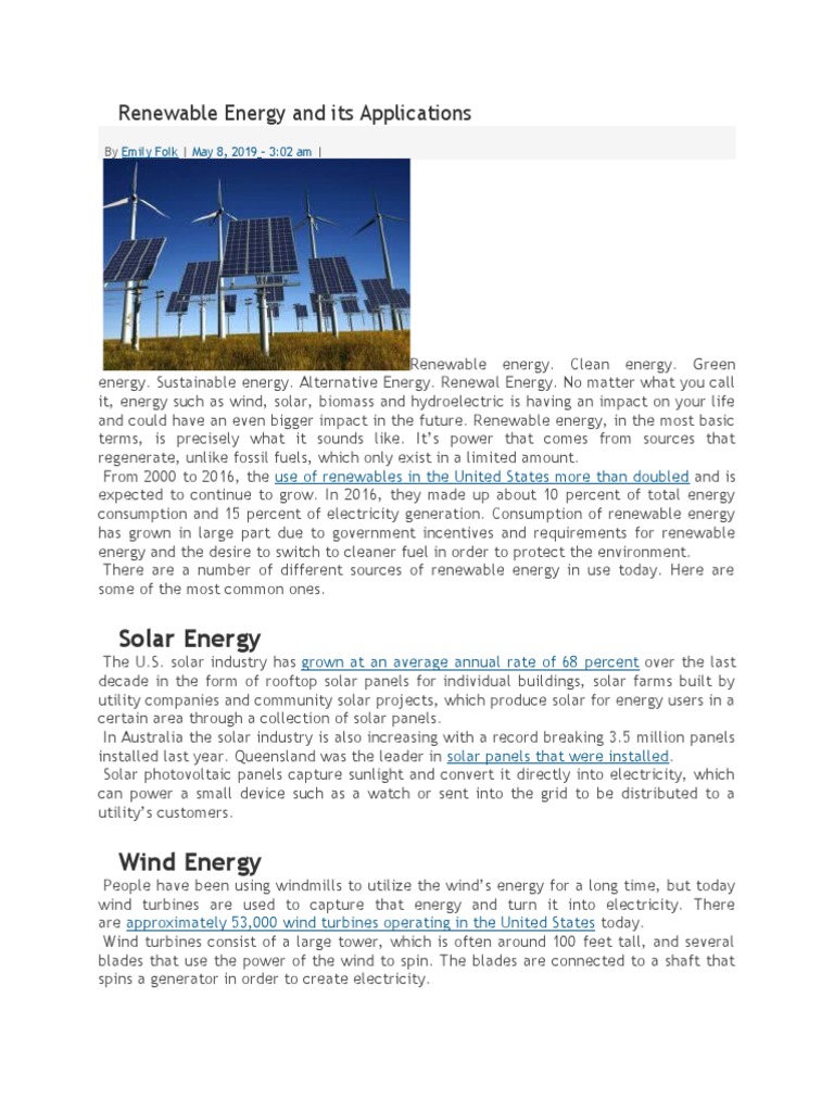 Renewable Energy Sources Guide | PDF | Renewable Energy | Solar Power