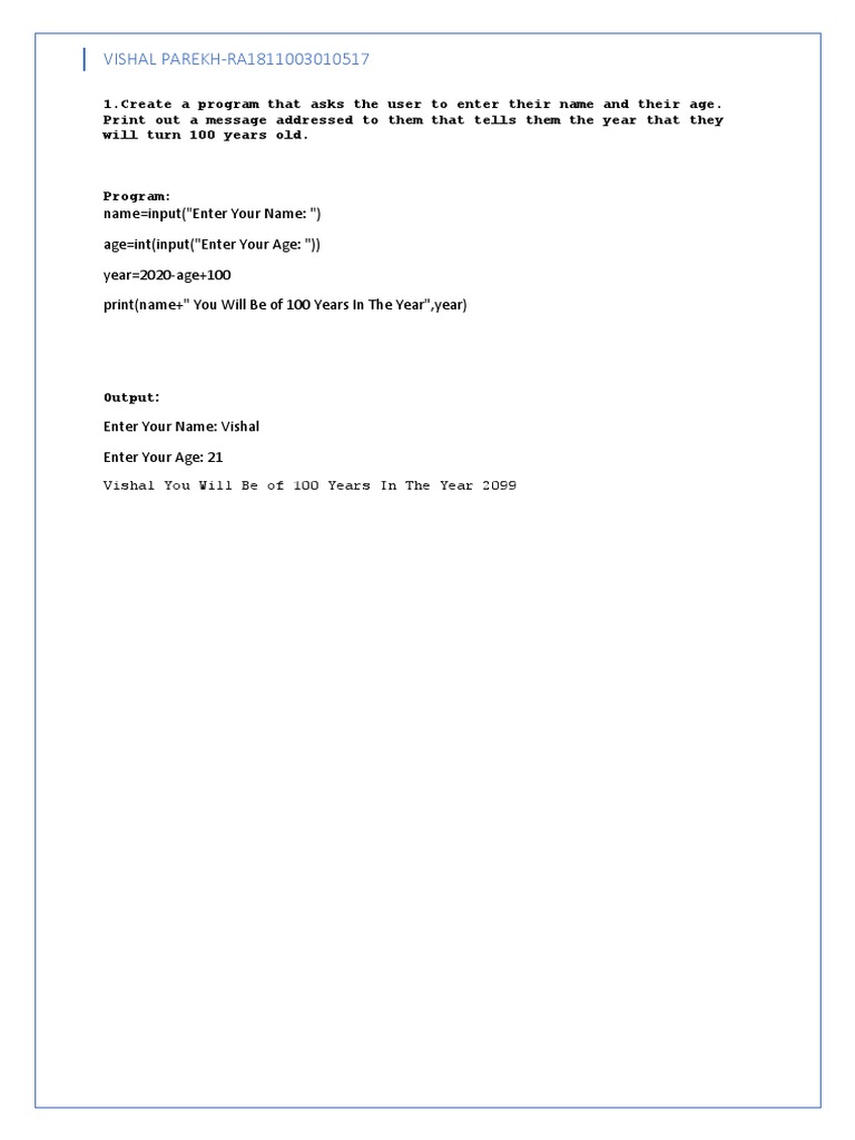 Python Exercise 1 & 2 PDF | PDF | Prime Number | Numbers Python Exercise 1 & 2 PDF | PDF | Prime Number | Numbers