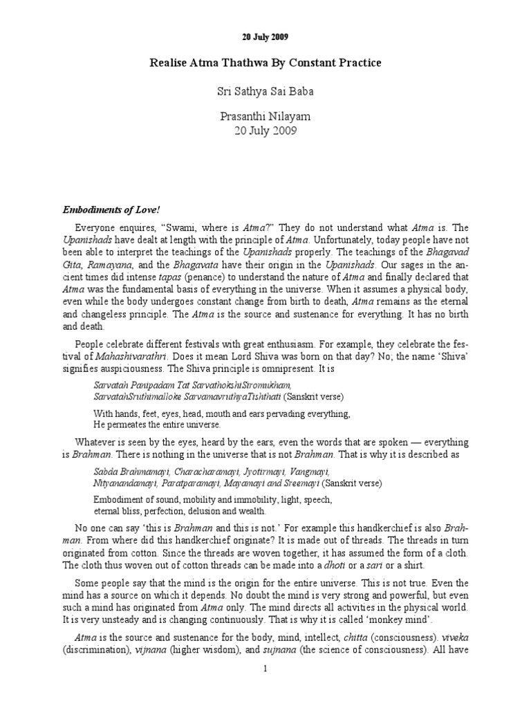 Atma Theory PDF | PDF | Ātman (Hinduism) | Meditation