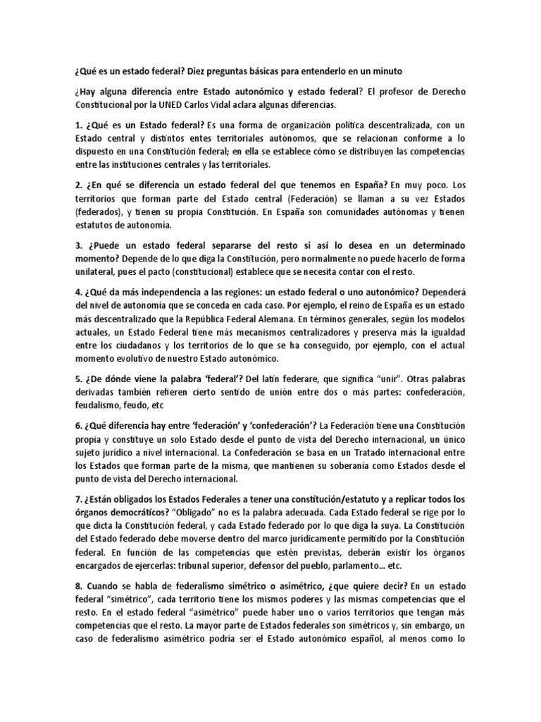Qué Es Un Estado Federal | PDF | Federación | Estado (política)