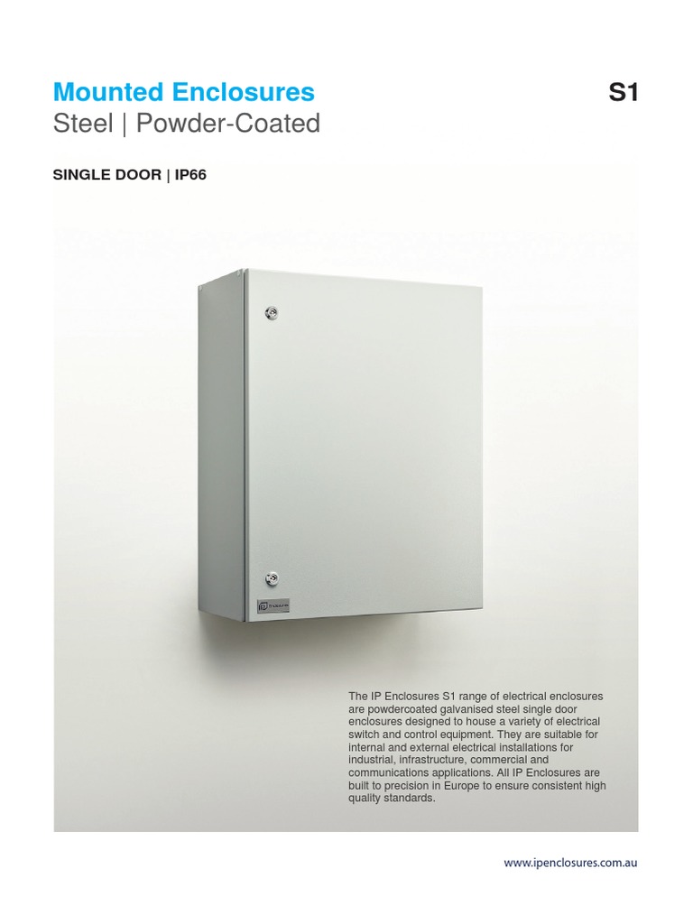 Steel - Powder-Coated: Mounted Enclosures | PDF | Sheet Metal | Door