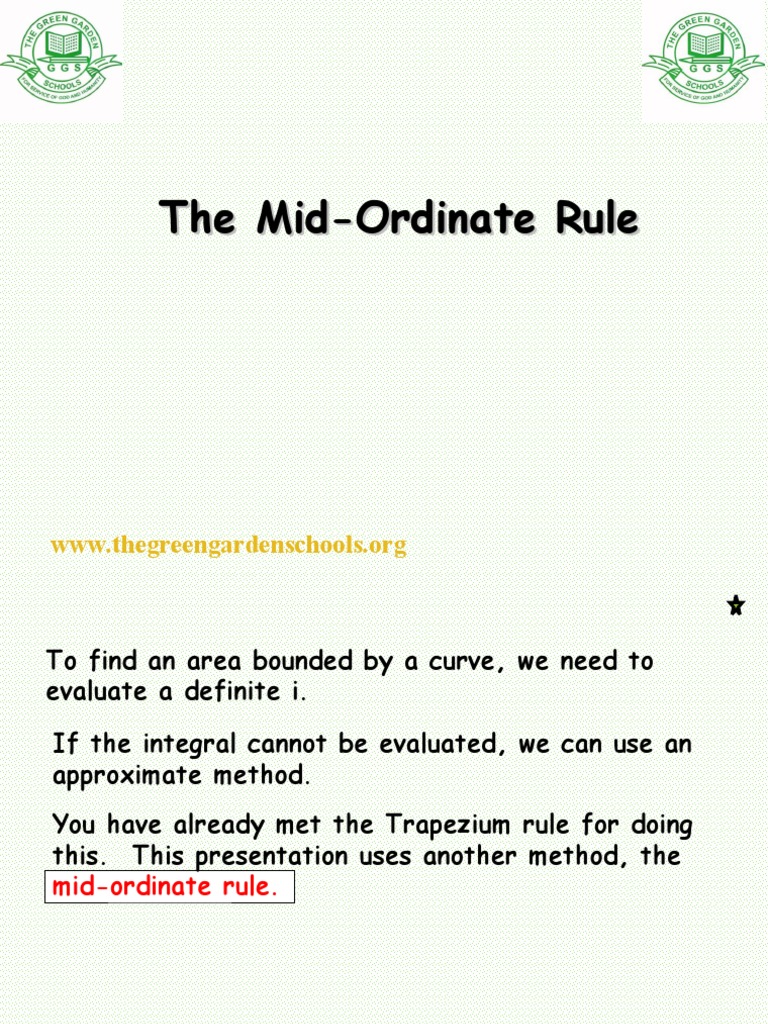 Approximating Areas Under Curves Using the Mid-Ordinate Rule | PDF ...