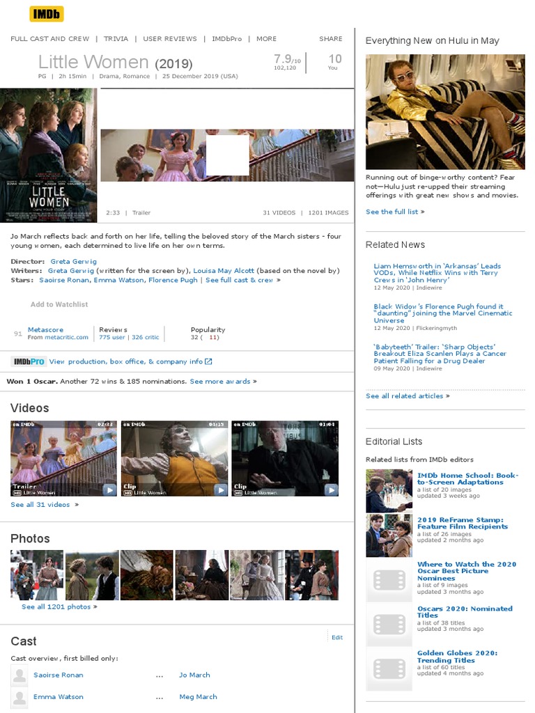 Little Women (2019) - IMDb | PDF