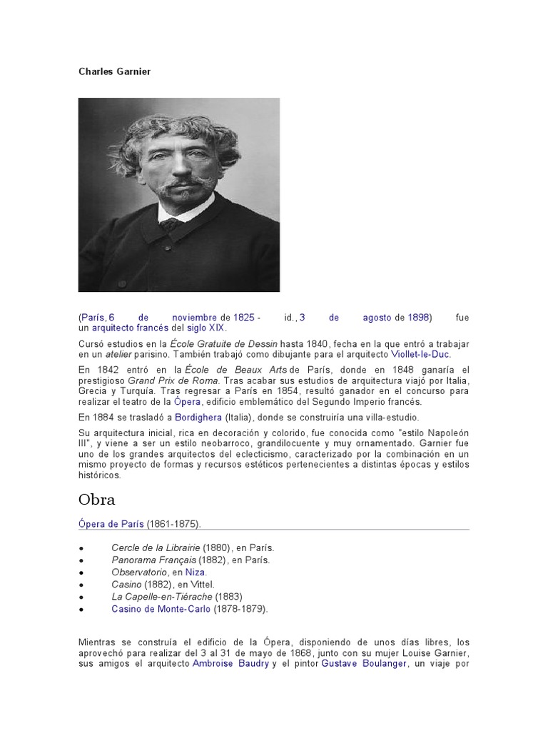 Charles Garnier | PDF | Entretenimiento (general)