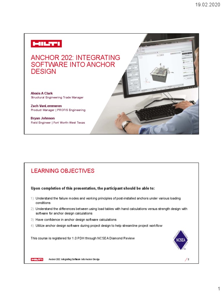 Anchor Design Software Integration | PDF | Strength Of Materials | Software