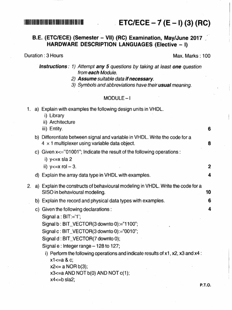 HDL 2017 PDF | PDF | Vhdl | Hardware Description Language