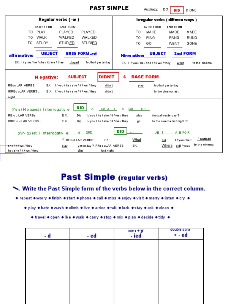 Simple Past Practice | PDF | Grammar