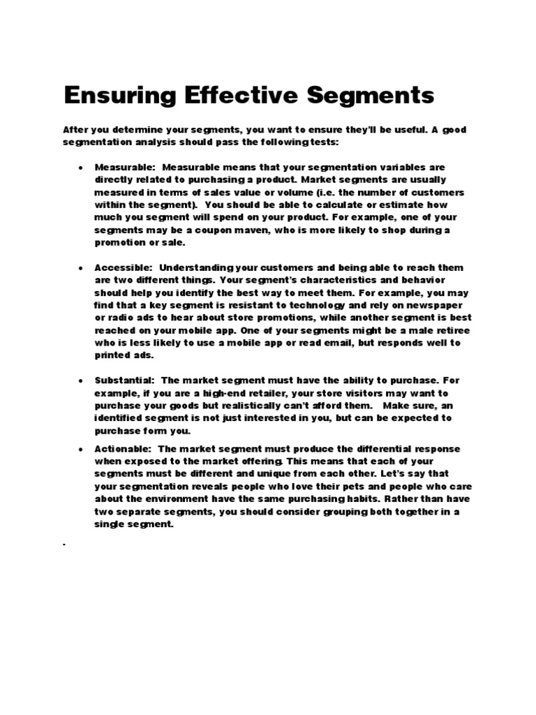 Effective Market Segmentation Tips | PDF