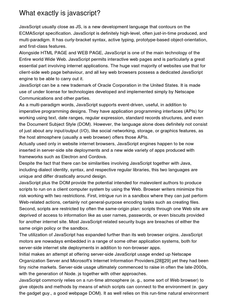 What Is Javascripttncbp PDF | PDF | Java Script | World Wide Web