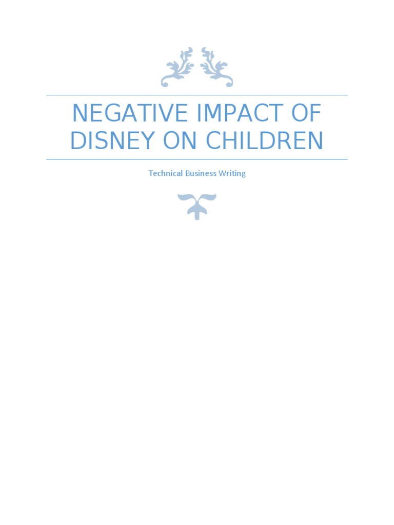 The Negative Impacts and Problematic Depictions in Disney Movies: A ...