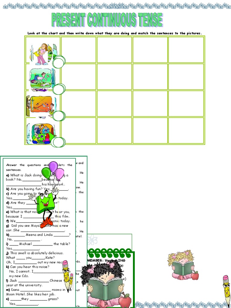 Present Continuous Tense | PDF | Language Mechanics | Syntax