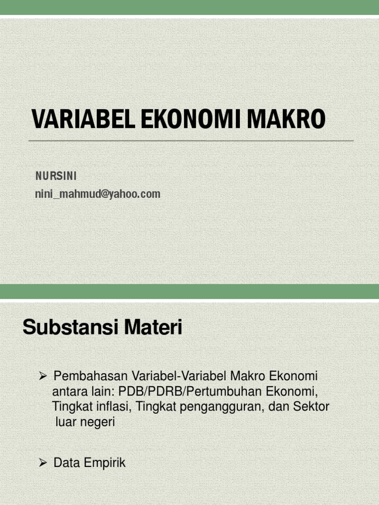 Variabel Ekonomi Makro | PDF