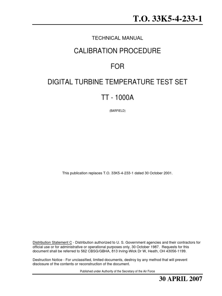 TT-1000A Calibration Manual | PDF | Calibration | Switch