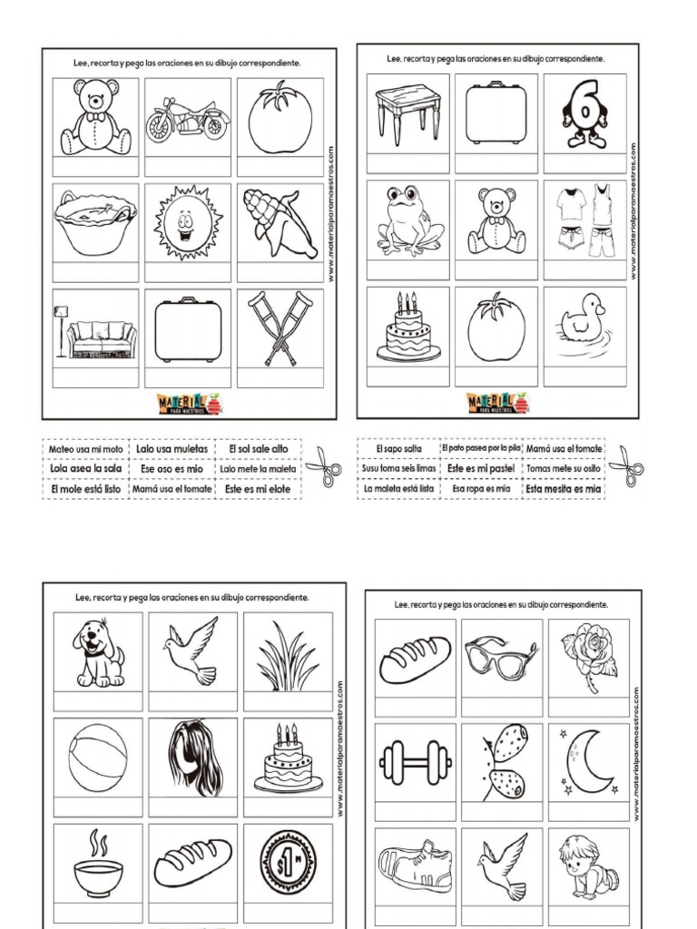 Cuadernillo Recortable De Oraciones Pdf