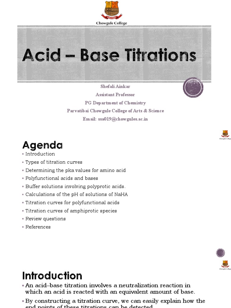 Acid Base Titrations PDF | PDF | Acid Dissociation Constant | Acid