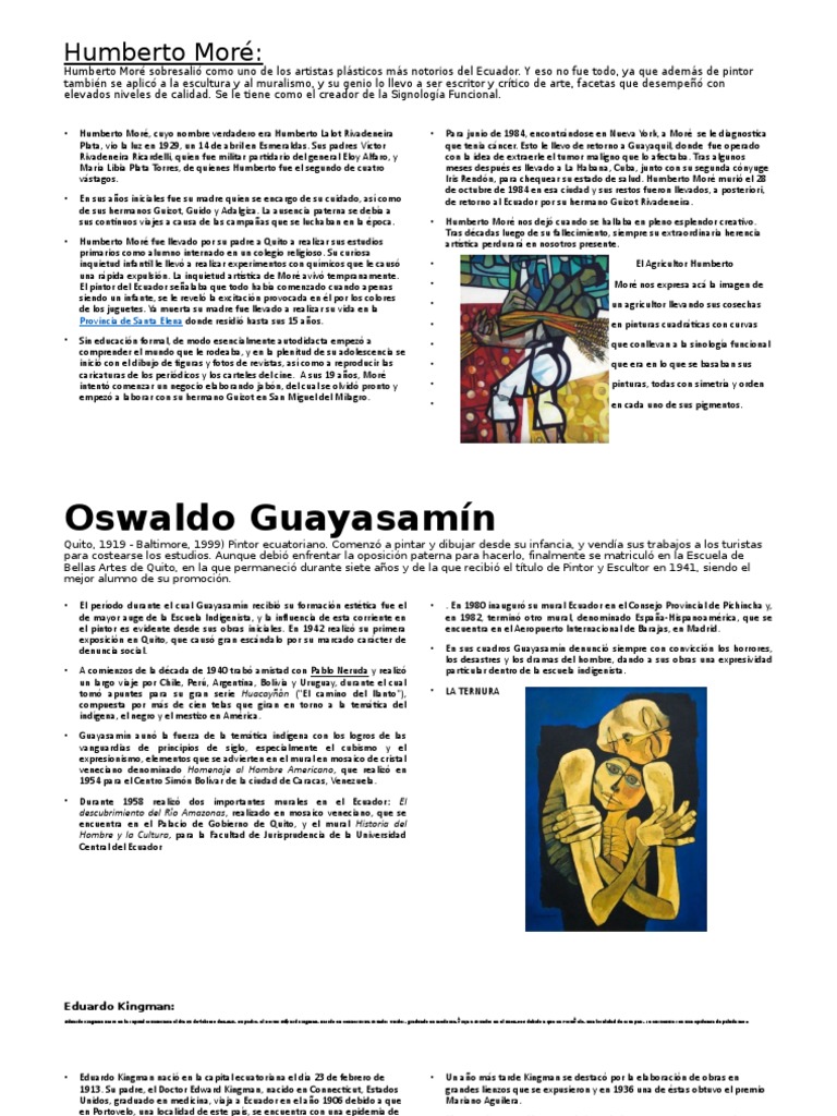 Humberto Moré | Descargar gratis PDF | Pinturas | Escultura