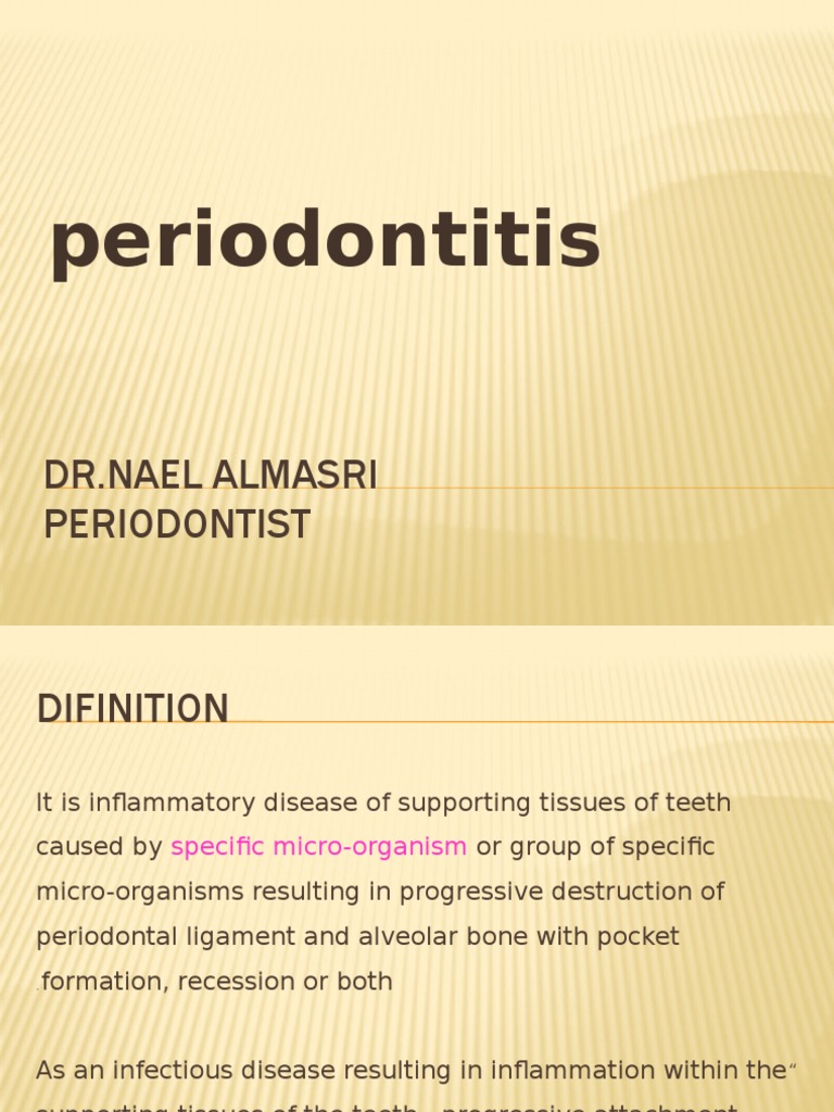 Periodontitis: DR - Nael Almasri Periodontist | PDF | Periodontology ...
