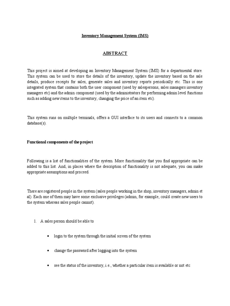 Abstract Inventory Management | PDF | Inventory | Databases