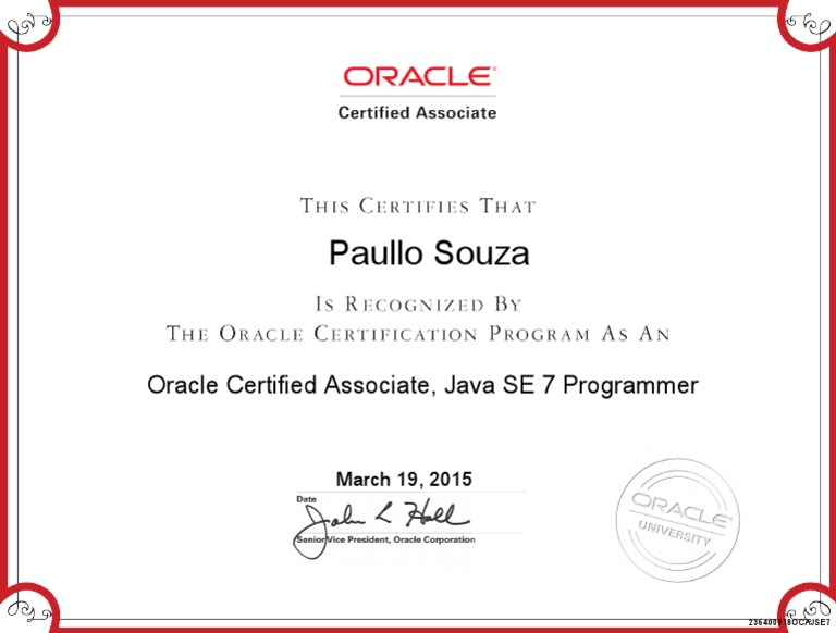 Oracle - Ecertificate PDF | PDF