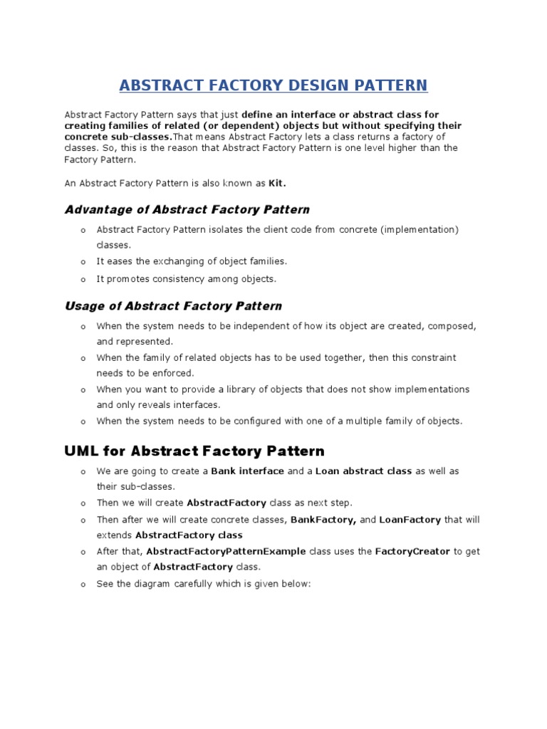 Abstract Factory Design Pattern | PDF