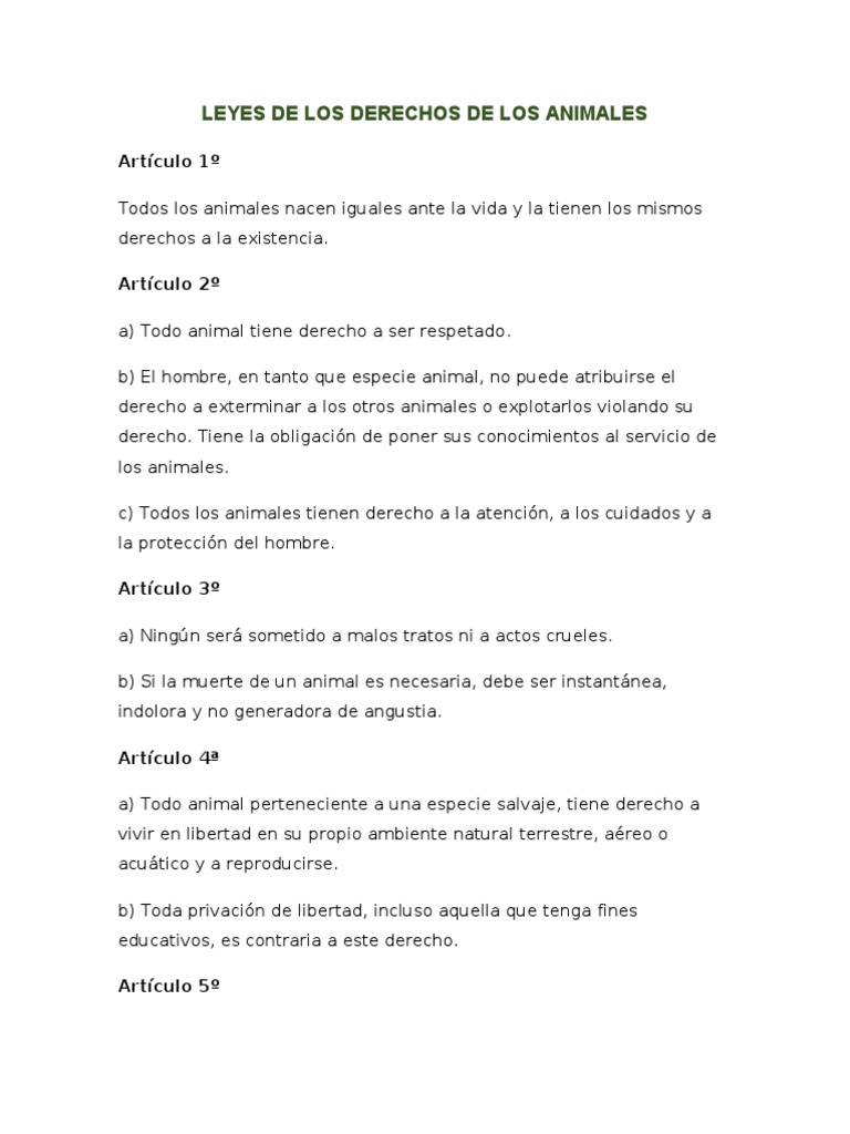 Derechos de Los Animales | PDF | Libertad | Etica Aplicada