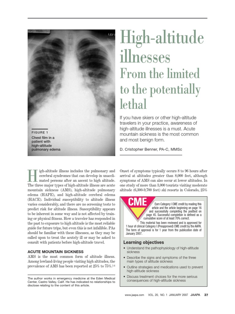 High-altitude illnesses: From mild to potentially lethal | PDF ...