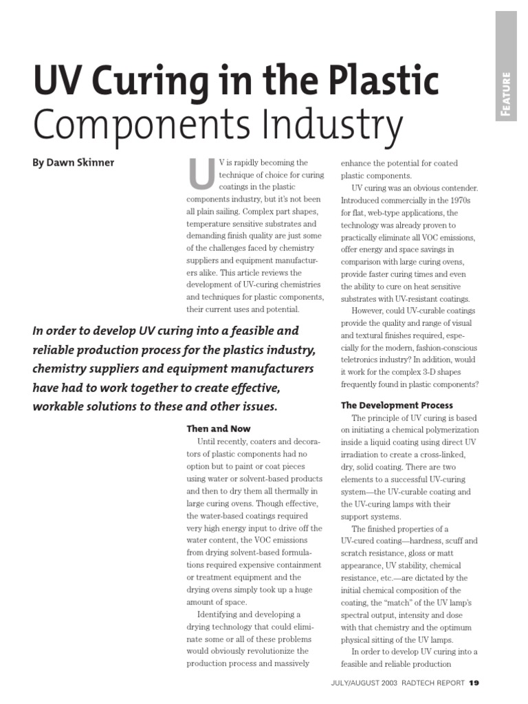 UV Curing in The Plastic Components Industry Plasticcomponentsjulaug03 ...
