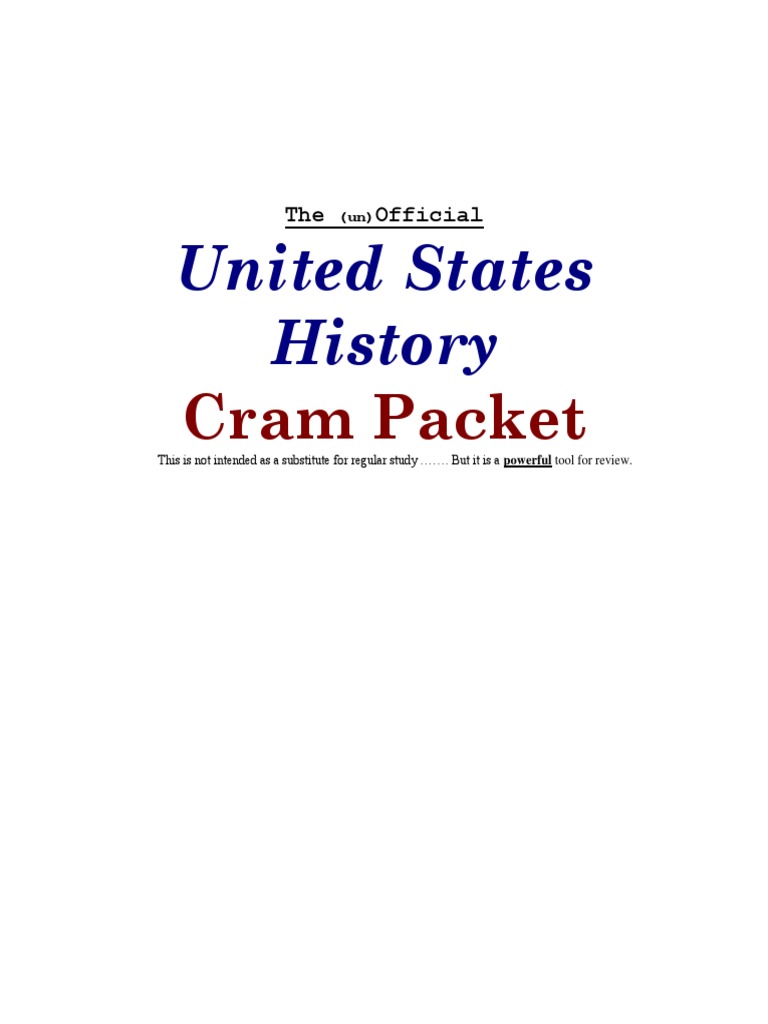 APUSH Review Cram Packet | PDF | American Civil War | Abraham Lincoln