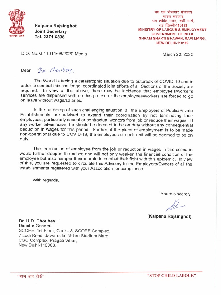 Letter From Joint Secretary PDF | PDF