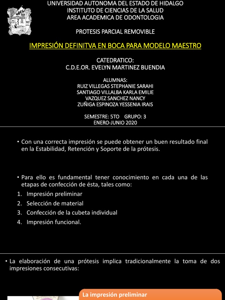 Impresión Definitiva para Prótesis Removible | PDF | Dentadura postiza ...