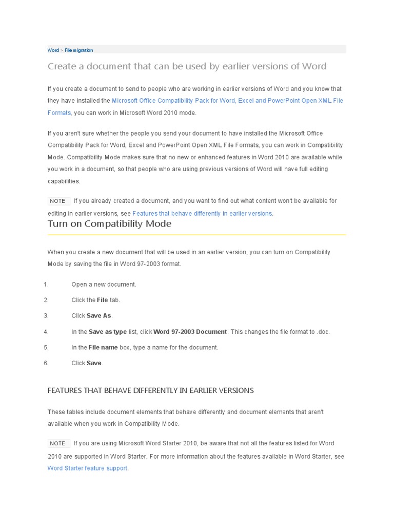 Documents For Earlier Versions of Word | PDF | Microsoft Word ...