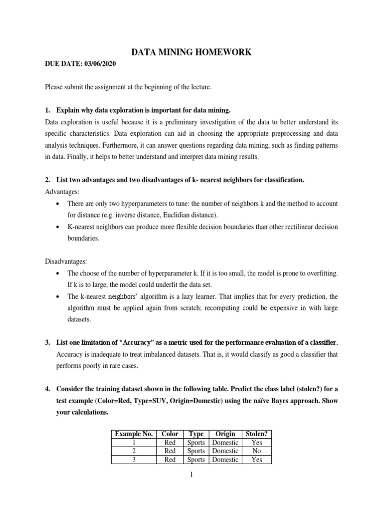 Data Mining Homework | PDF | Statistical Classification | Algorithms And Data Structures