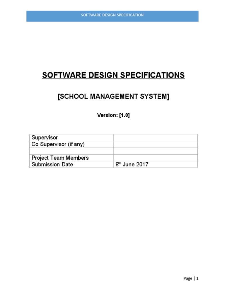 Software Design Specifications: (School Management System) | PDF | Conceptual Model | Databases