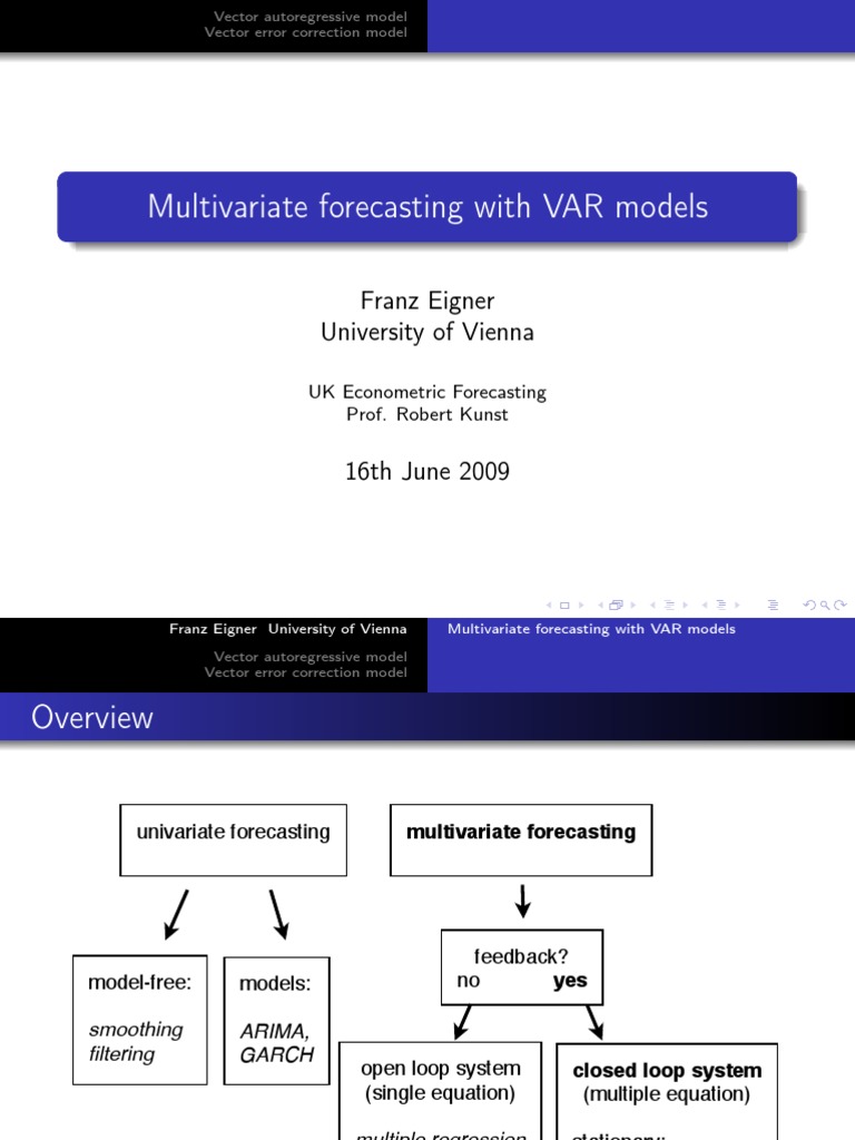 Forecasting And Var Models Presentation Pdf Vector Autoregression