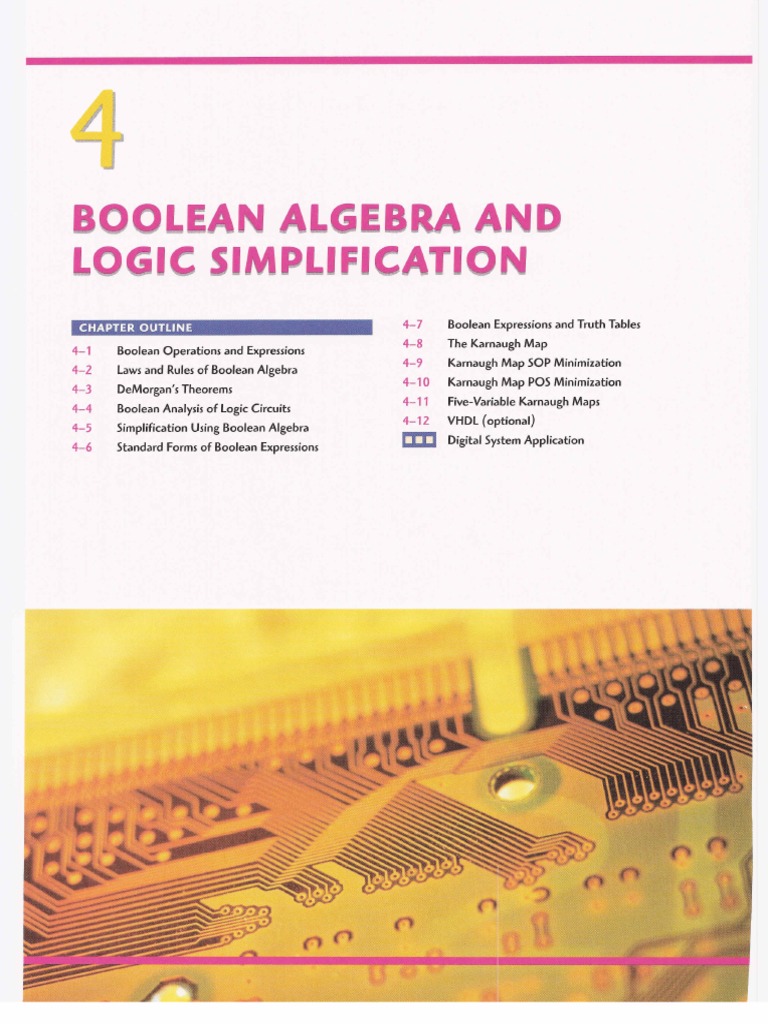 DF 4 Boolean Algebra and Logic Simplification | PDF