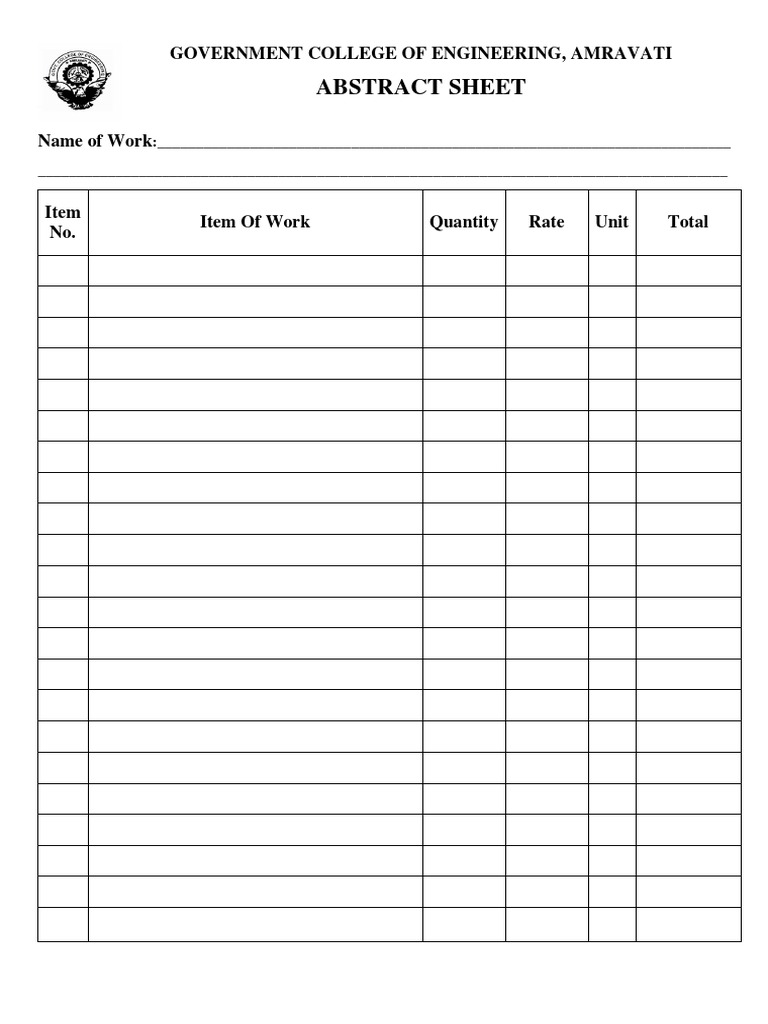 Abstract Sheet Template for Estimation | PDF | Computers