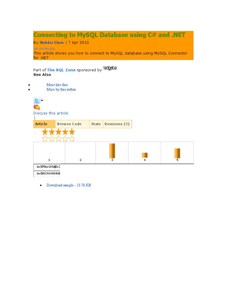 Connecting To Mysql Database Using C Pdf My Sql Microsoft Visual