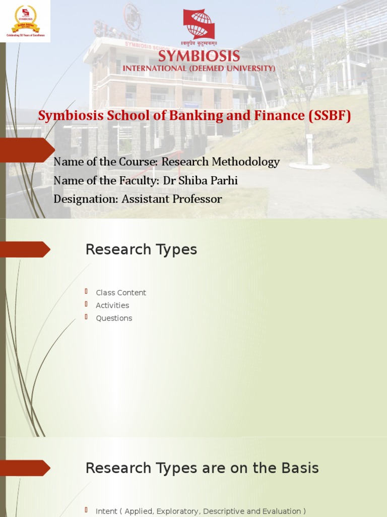 Symbiosis School of Banking and Finance (SSBF) | PDF | Qualitative ...