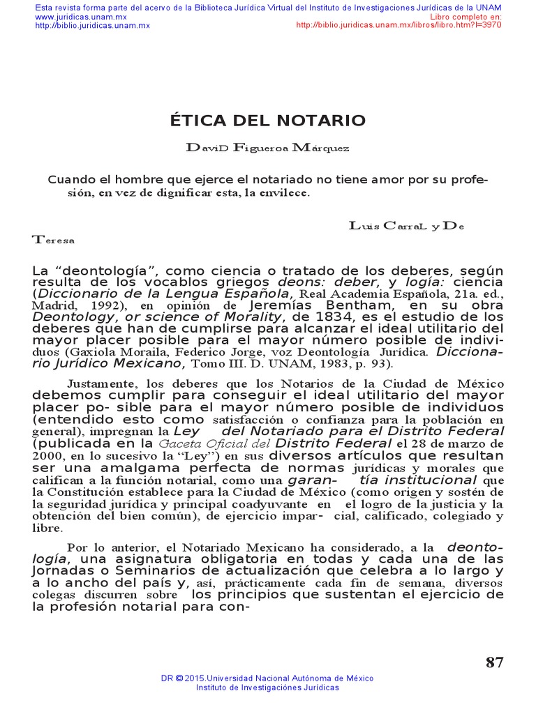 Ética Notarial - David Figueroa Marquez | PDF | Verdad | México