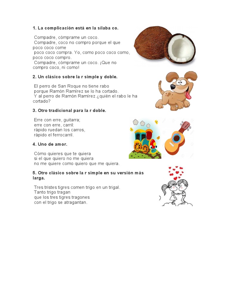 Trabalenguas del Coco y Más | PDF