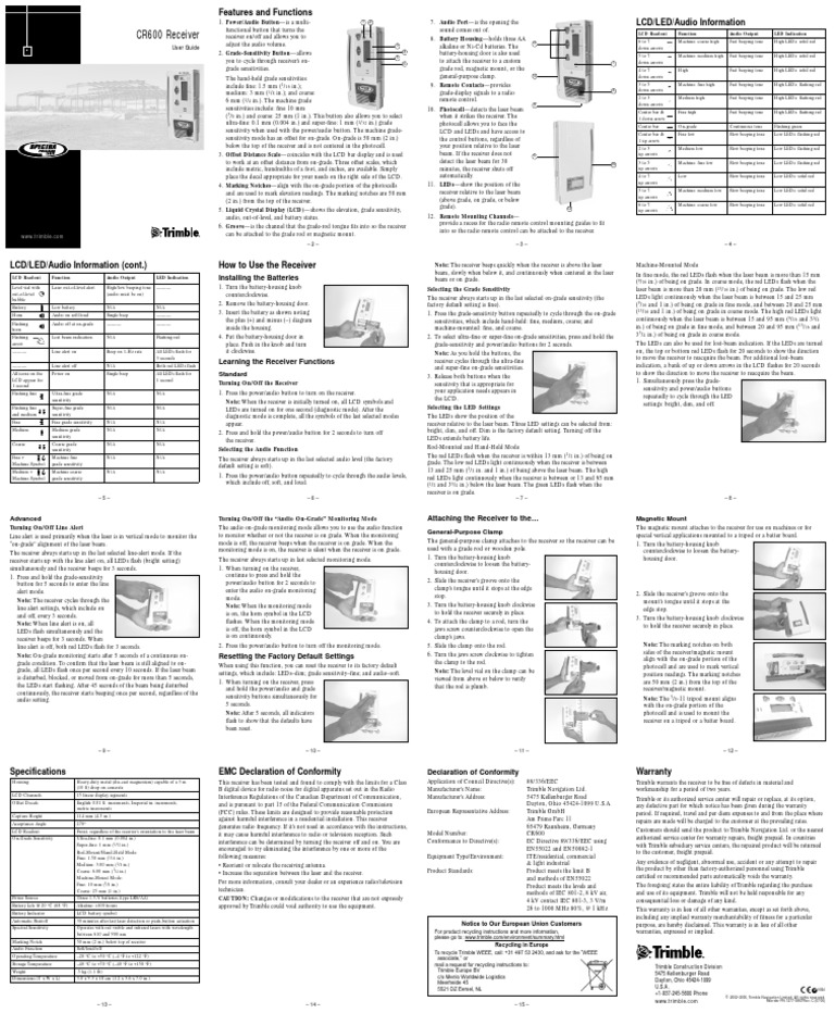 CR600 Receiver: Installing The Batteries | PDF | Radio | Flashlight