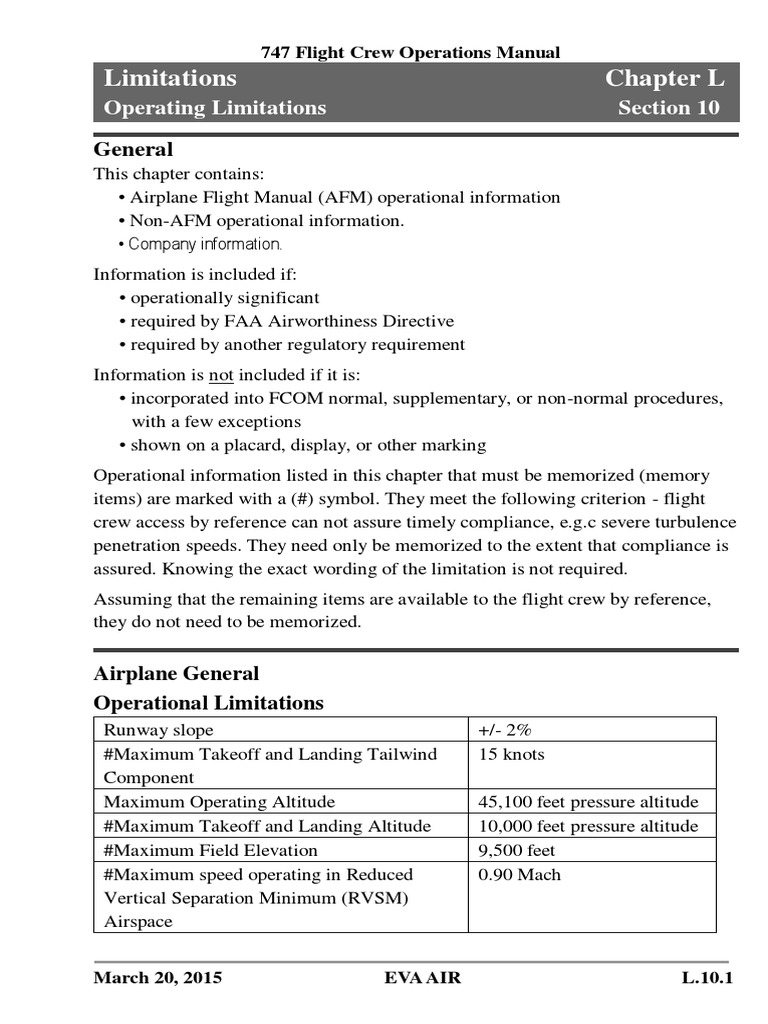 Operating Limitations | PDF | Air Traffic Control | Spaceflight ...