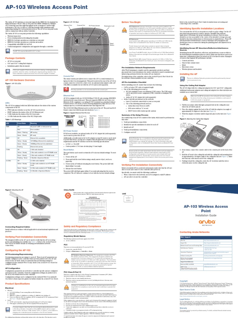 AP-103 Wireless Access Point: Before You Begin | Download Free PDF ...