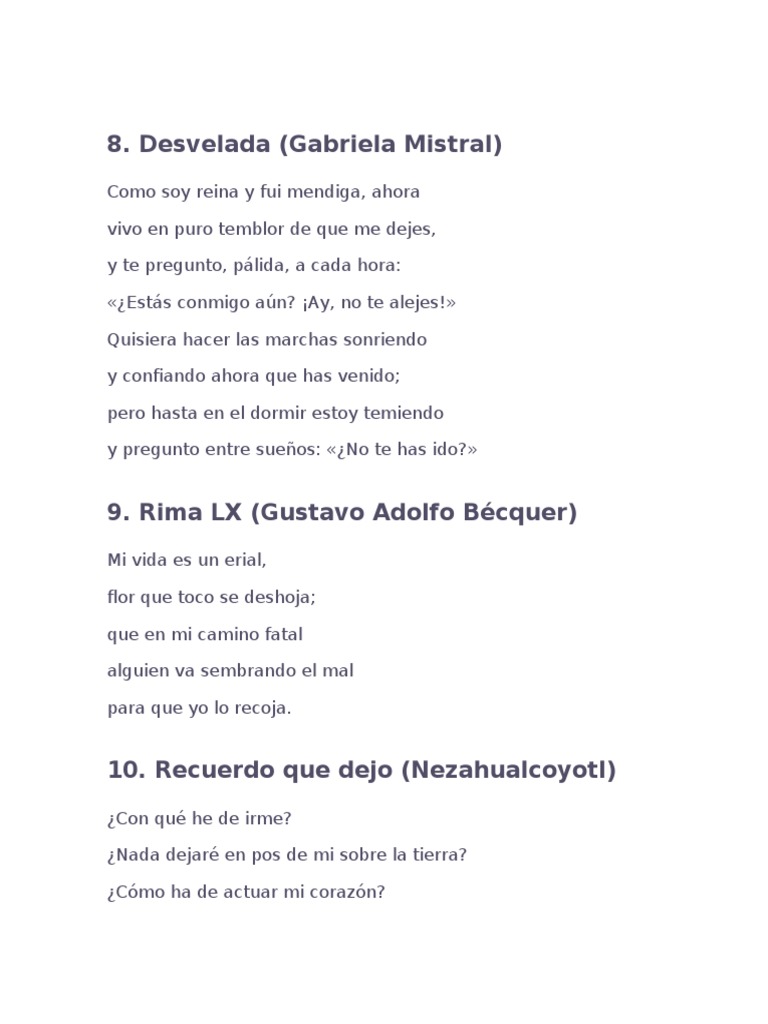 Desvelada (Gabriela Mistral) | PDF